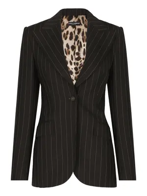 Dolce & Gabbana Single-breasted Pinstripe Turlington Jacket - Multicolor