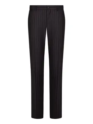 Dolce & Gabbana Tailored Pinstripe Wool Pants - Blue