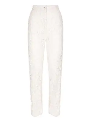 Dolce & Gabbana Stretch Lace Pants - White
