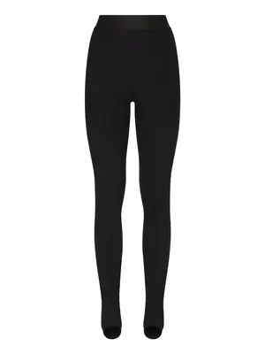 Dolce & Gabbana Technical Jersey Leggings With Branded Elastic - Black