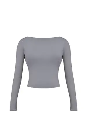 MISTRESS ROCKS Open-back Long-sleeve Top - Steel