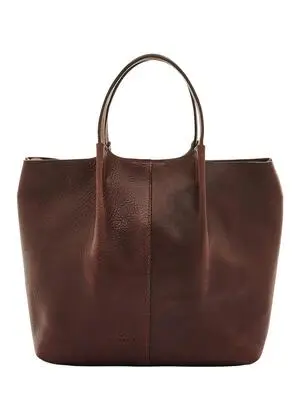 Il Bisonte Il Bisonte Nina Small Pleated Leather Tote Bag Caffe