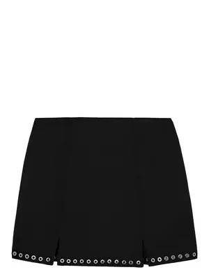 LUDOVIC DE SAINT SERNIN Lisette Eyelet-embellished Mini Skirt - Black