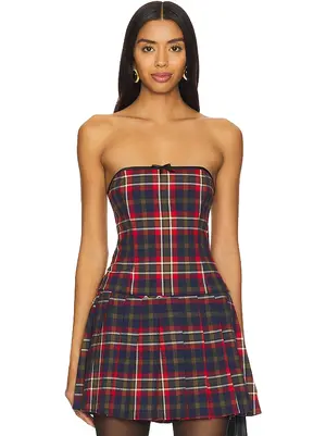 Majorelle Lara Top - Red Multi Plaid