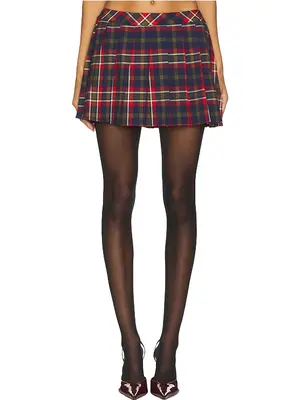 Majorelle Lara Mini Skirt - Red Multi Plaid