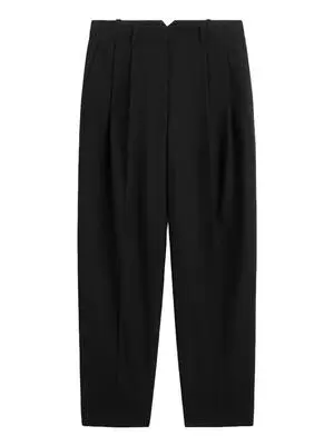 Cos Pleated Wool-blend Tapered Trousers - Black