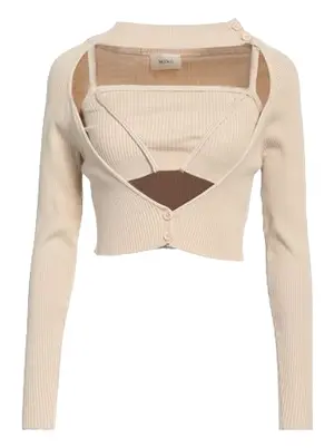 VICOLO Sweater Ecovero Viscose, Polyester - Beige