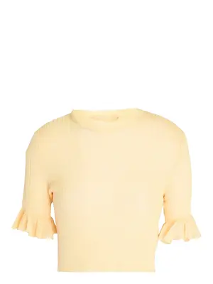 Ulla Johnson Patti Cropped Ribbed-knit Top - Pastel Orange