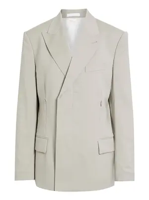 Helmut Lang Wool-Twill Blazer Stone