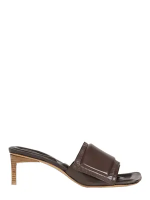 Jacquemus Piscine Padded Leather Mules Chocolate
