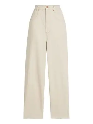 Isabel Marant Laliskasr Frayed High-rise Straight-leg Jeans - Ecru