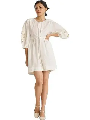 REISTOR Shirt Dress With Balloon Sleeves - White