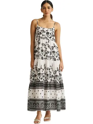 REISTOR Strappy Tiered Maxi Dress In Florals - Floral