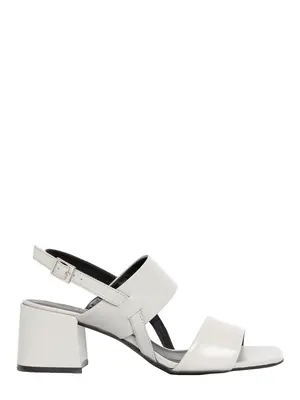 STUDIO CHOFAKIAN 65mm Laura Leather Sandals - Silver