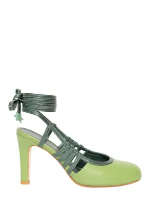 STUDIO CHOFAKIAN 75mm Island Garden Pumps - Green