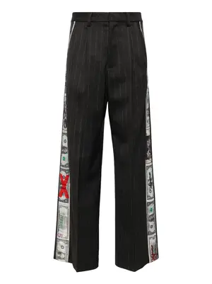 Vaquera Dollar-print Trousers - Grey