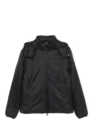 EA7 Logo-embroidered Puffer Jacket - Black