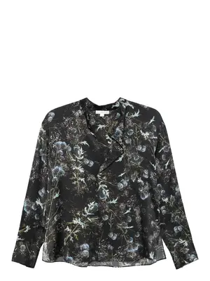 VINCE Vince Thistle Print Silk Blouse
