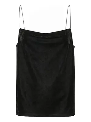 Whistles Cowl-neck Stretch-velvet Cami Top - Black