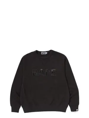 A BATHING APE Patch Relaxed Fit Crewneck Sweatshirt - Charcoal