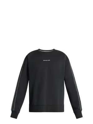 Michael Kors Logo-tape Crew-neck Sweatshirt - Black