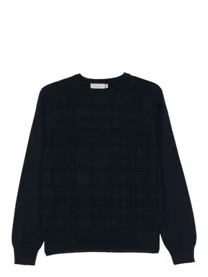 Canali Merino Wool Jacquard Sweater - Blue