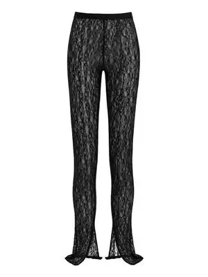 ALMAZ Side-slit Lace Trousers - Black
