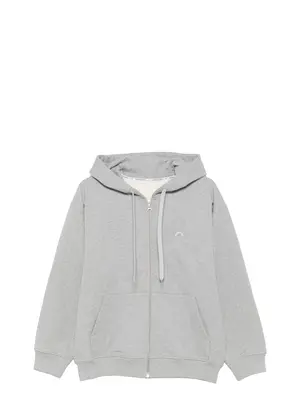 MARINE SERRE Crescent Moon Zip-up Hoodie - Grey