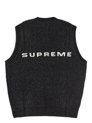 Supreme Chenille Sweater Vest - Black