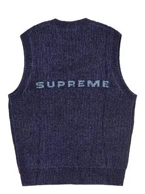 Supreme Chenille Sweater Vest - Navy Blue