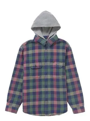 Supreme Waffle Plaid Hooded Shirt - Multicolor