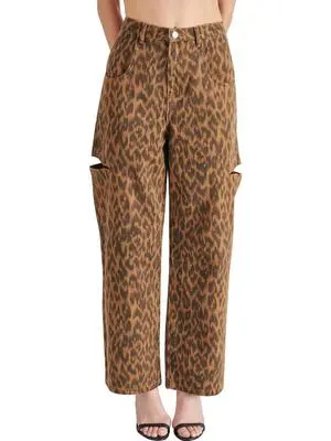 Steve Madden Maise Printed Wide-leg Jeans - Leopard
