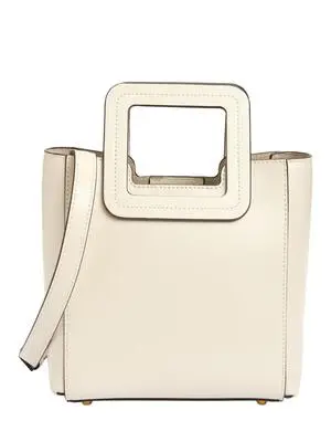 Staud STAUD Mini Shirley Leather Satchel Cream