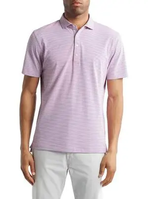 Johnnie-o Stetsons Stripe Performance Polo - Azalea