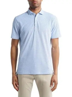Johnnie-o Stetsons Stripe Performance Polo - Palisades Blue