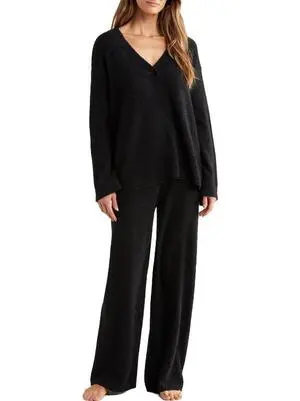 Nordstrom Sweater And Lounge Pants Set - Black