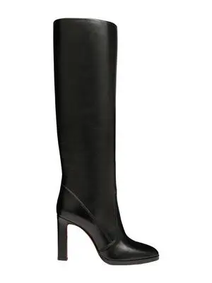 Santoni Leather High Heel Boots - Black