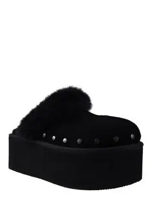 CANDIE'S Sutton Platform Clog - Black Suede
