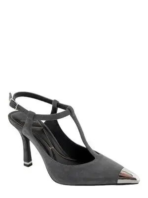 KENNETH COLE Kenneth Cole Romi T-Strap Pumps Dark Grey Suede