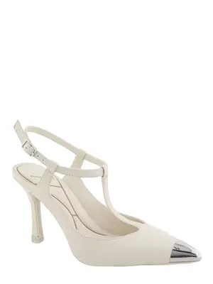 KENNETH COLE Kenneth Cole Romi T-Strap Pumps Off White Leather