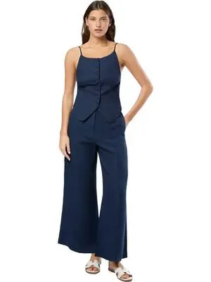 Onia Onia Air Linen Palazzo Pant Deep Navy