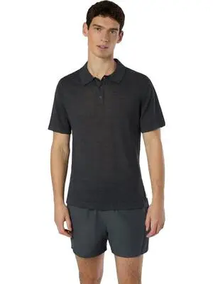 Onia Linen Sweater Polo - Gunmetal