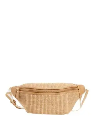 L*Space Evie Straw Belt Bag - Natural