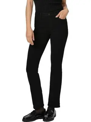 Paige Cindy High Waist Ankle Straight Leg Jeans - Black Shadow