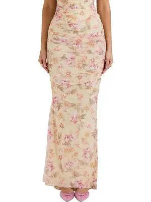 House Of Cb Cassidy Floral Print Maxi Skirt - Sun Bleached