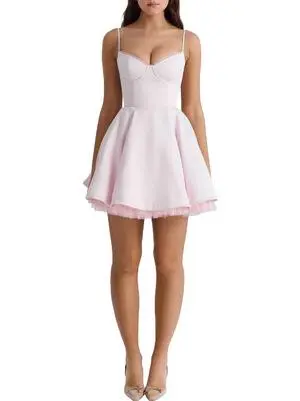 House Of Cb HOUSE OF CB Minimoiselle Fit & Flare Mini Dress Ballerina Pink