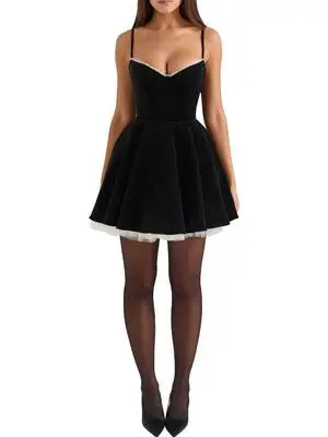 House Of Cb HOUSE OF CB Minimoiselle Bustier Stretch Satin Mini Dress Black-2