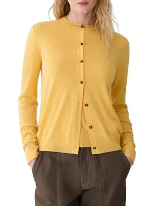 Lafayette 148 New York Cashmere Crewneck Cardigan - Daisy