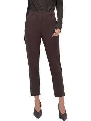 FAVORITE DAUGHTER High-waist Ankle Cigarette Pants - Espresso