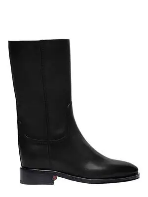 Santoni Leather Ankle Boots - Black